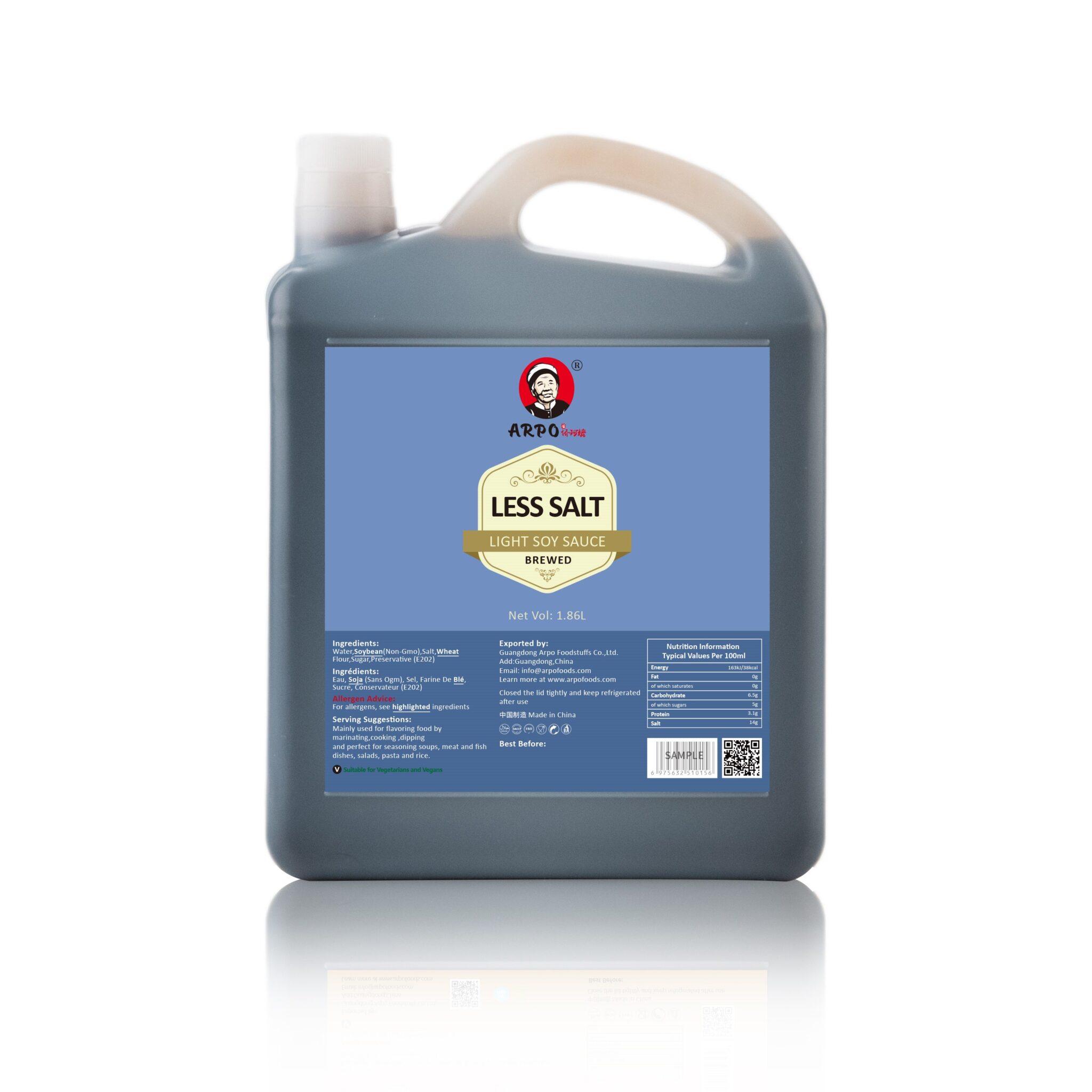 1.86L Less Salt Light Soy Sauce - ARPO FOODSTUFFS